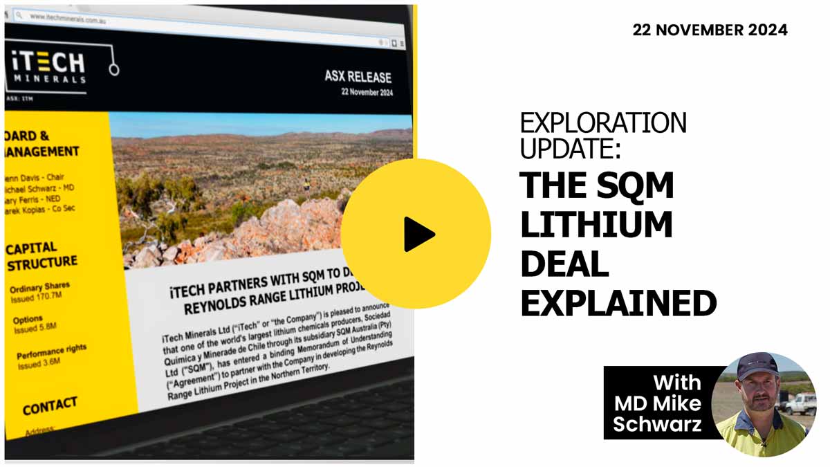 iTech Minerals | iTech Partners With SQM To Develop Reynolds Range Lithium Project